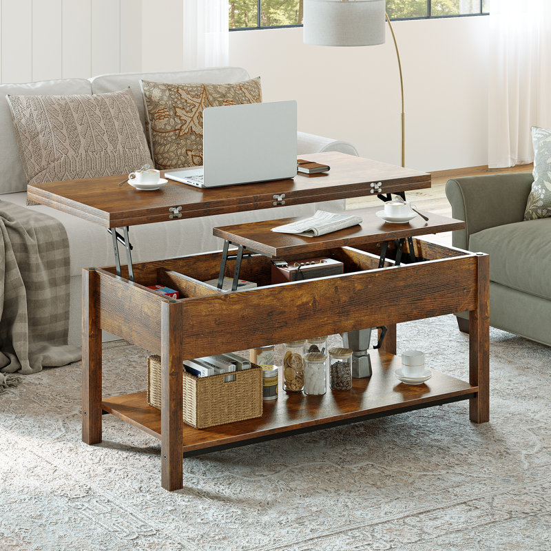 Gracie Oaks Torron Lift Top Coffee Table 4 in 1 Multi Function and Large Coffee Table with Storage Coffee Cocktail Tables